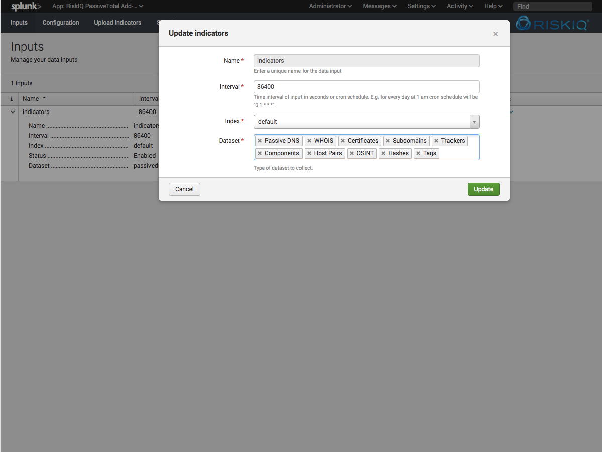 RiskIQ PassiveTotal Add-on | Splunkbase